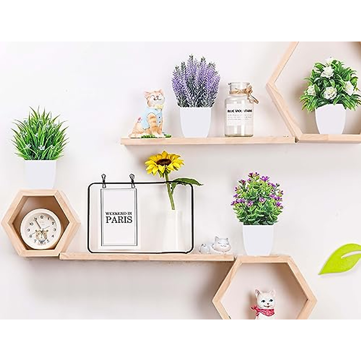 Der Rose 4 Packs Small Fake Plants Mini Artificial Faux Plants in Pots for Home Office Bedroom Living Room Decor