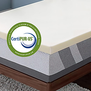 Spring Solution 2-inch Foam Bedding Topper with Orthopedic Support | High-Density Mattress Toppers Provides Support for Back and Lower-Back, Breathable, Soft and Relaxing Bed Top Padding, Twin, White