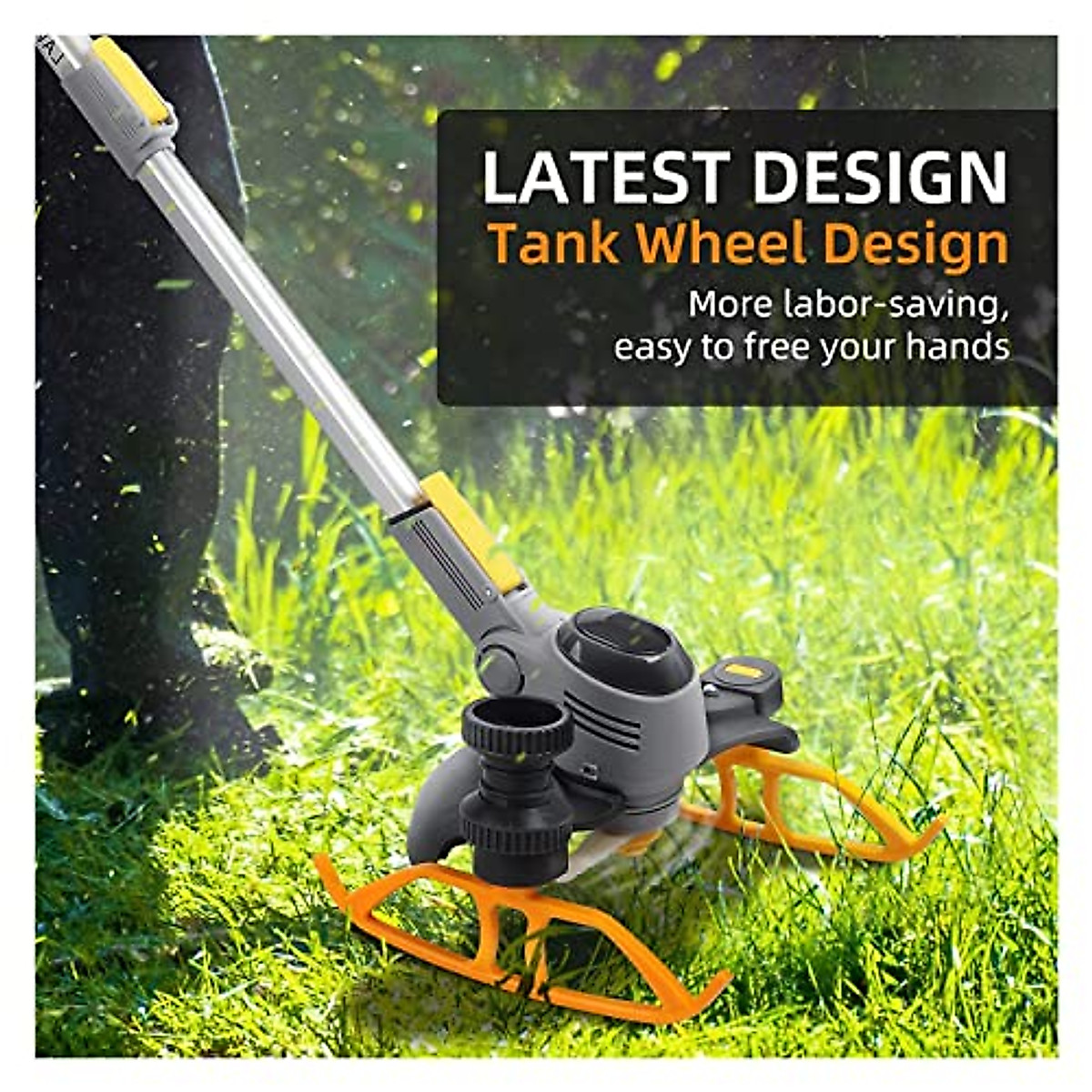 Cordless Lawn Mower 2in1 Lawn Mower Cordless Grass Trimmer LED Display Electric Whipper Strimmer Mowing Machine
