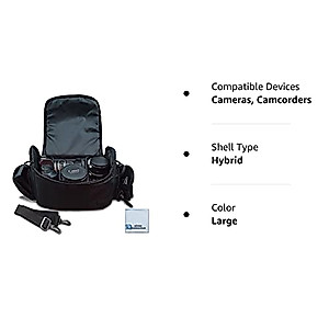 Deluxe Large Digital Camera / Video Padded Carrying Bag / Case for Nikon, Sony, Pentax, Olympus Panasonic, Samsung, and Canon DSLR Cameras & eCostConnection Microfiber Cloth