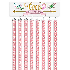 Unicorn Bow Holder for Girls Hair Bows Wall Jewelry Organizer Storage With 8 Hooks,Organizer Hanging Stand for Earring Ring Necklace Bracelets Hair Accessories Hair Bows Watches for Women Gift Pink