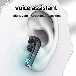 Betreasure Active Noise Cancelling Wireless Earbuds, in-Ear Headphones, IPX5 Waterproof Bluetooth 5.0 Stereo Earphones, with Charging Box Sports Headset for Smart Phones (White)