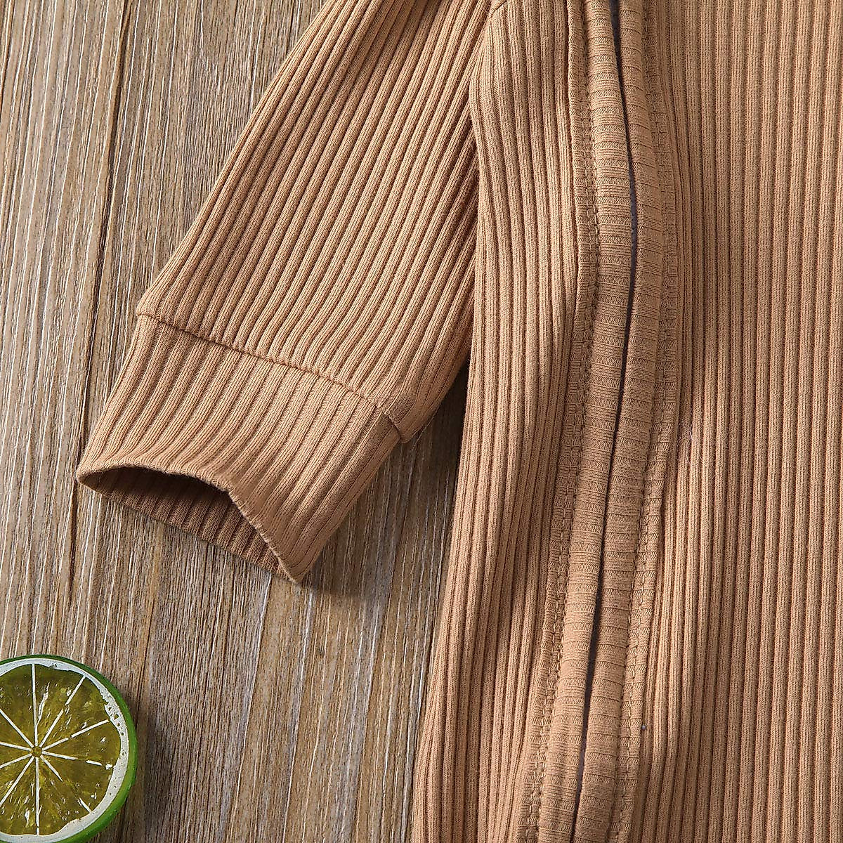 iddolaka Newborn Baby Boy Girl Long Sleeve Zipper Romper Bodysuit Jumpsuit Playsuit One Piece Outfit Fall Winter Clothes(Z-Long Sleeve Fall Romper Khaki, 0-3 Months)