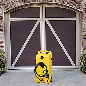 Scepter Flo N' Go Duramax 14 Gallon Portable Diesel Gas Fuel Tank Container Caddy with LE Fluid Transfer Siphon Pump and 10-Foot Long Hose, Yellow