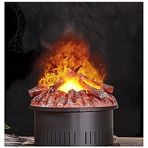 TEXBOOK Water Vapor Electric Fireplace Electric Fireplace Log, 17 Inch Portable Remote Control Fireplace with Realistic Flame Effect Ember Bed, Overheated Protection Fake Fireplace