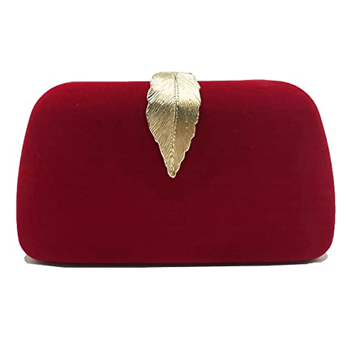 Yoofashion Evening Bag for Women Small Cultch Handbag Wedding Party Crossbody Shoulder Bag, Red-velvet