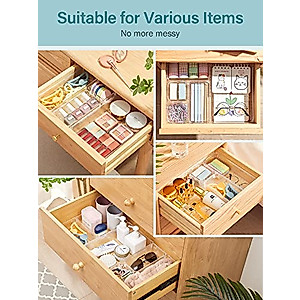 Kootek 31 Pcs Desk Drawer Organizer Set 5-Size Bathroom Drawer Tray Dividers Versatile Storage Bins Plastic Vanity Trays Organizers Divider Container for Dresser Makeup Kitchen Utensil Office