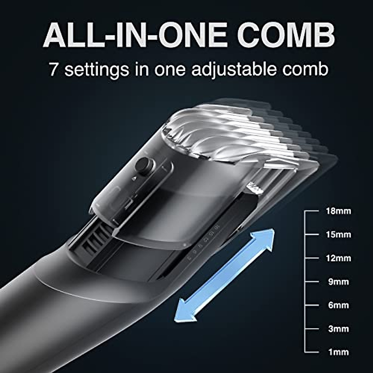 DAILYLIFE Body Trimmer for Men, All-in-one Hair Clipper with Adjustable Guide Comb Ceramic Blade Heads, Male Hygiene Waterproof Groin Hair Trimmer, Rechargeable Electric Razor Black