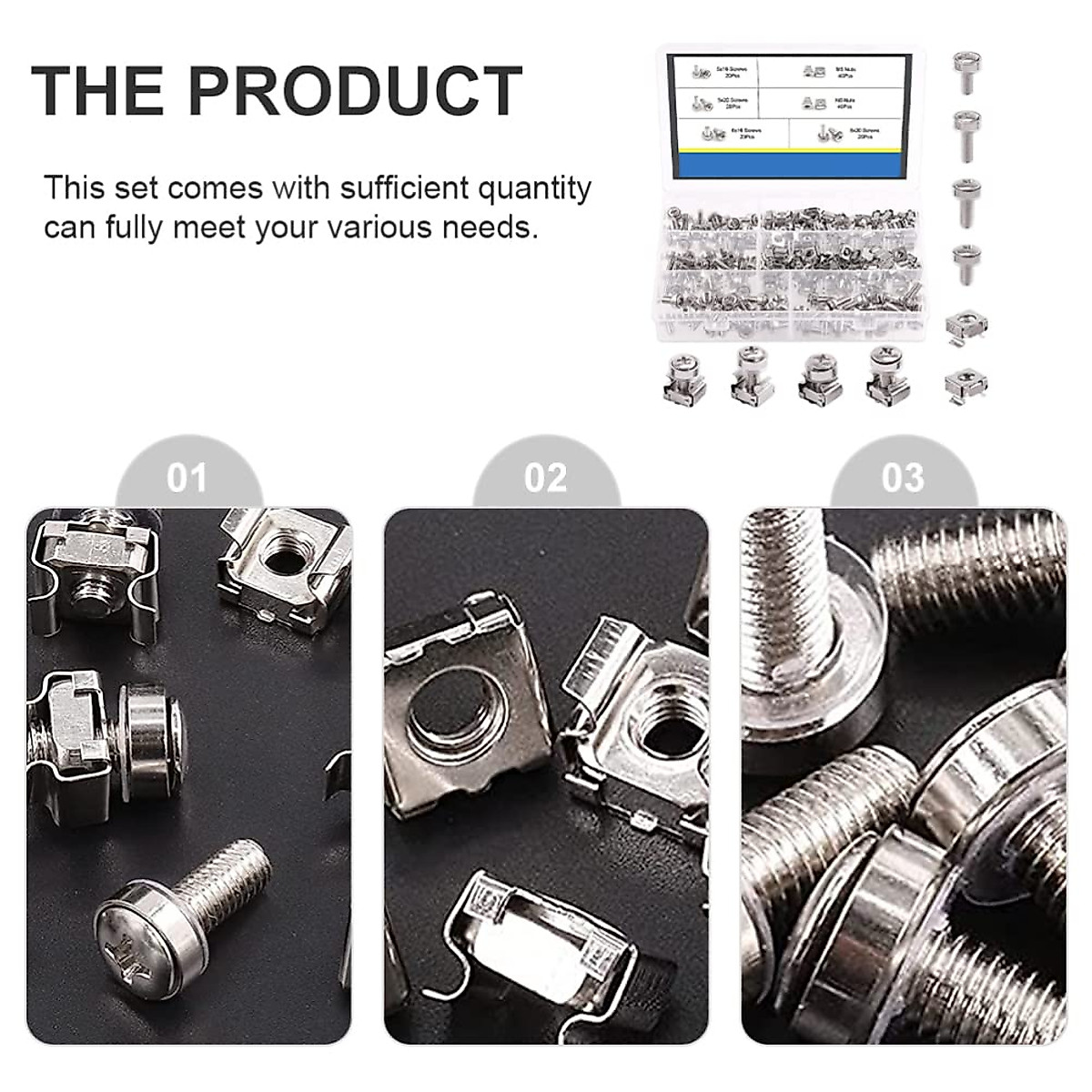 SOLUSTRE 1 Set Screw Set Nuts Screws Stud Carbon Steel Rack