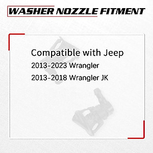 OTUAYAUTO Front Windshield Washer Nozzles, Replacement for Jeep Wrangler 2013-2018 Jeep Wrangler JK 2013-2023 - Replaces OEM #: 68164356AB, Spray Jet Kit (pack of 2)