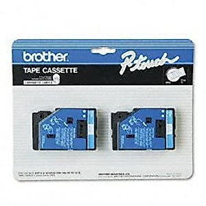 2/Pack 1/2" (12mm) Blue on White TC Tape for Brother PT-10, PT10 Label Maker