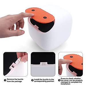Hooshion Small Trash Can with Lid, Waste Can with Press Type Lid, Office Trash Can, Tiny Plastic Trash Bin, Counter Garbage Bin for Bathroom, Office, Kitchen, Desk, Coffee Table