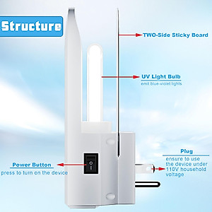 Phosooy 2 Packs Plug-in Mosquito Traps with 10 Glue Boards, Indoor Wall Insect Catchers with 365nm Blue-Violet Lights for Mosquitos, Moths, Fruit Flies, Gnats and Other Small Flying Bugs