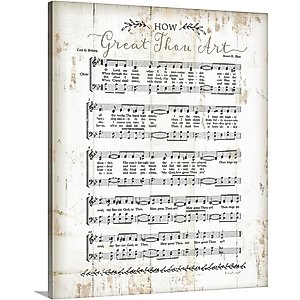 CANVAS ON DEMAND How Great Thou Art Canvas Wall Art Print by Jennifer Pugh, Home Decor, Religious, Christianity Artwork, 16"x20"