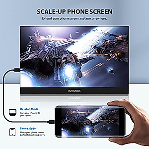 huyouming Portable Monitor - 13.3" 1080P FHD USB-C Laptop Monitor IPS HDMI Gaming Monitor - Narrow Bezel Travel Monitor with Smart Cover, Slim Computer Display External Monitor for Laptop Phone
