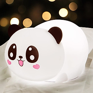 AULTRA Panda Night Light for Kids, Color Changing Kids Night Light Panda Lamp, Panda Room Decor for Girls Cute Night Light, Silicone Nursery Baby Night Light, Cute Gifts for Kids (Panda)