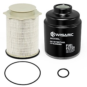 Wisamic 6.7L Cummins Fuel Filter Set Replacement for 2013-2018 Dodge Ram 2500 3500 4500 5500 6.7L Cummins Turbo Diesel Engines, Diesel Fuel Filter Water Separator Set Replace 68197867AA 68157291AA