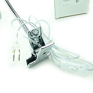 QUANS 5W 5x1W Cool White 19.68inch Clamp Clip on Gooseneck High Power LED Desk Table Light Lamp Ultra Bright Silver (Silver (Cool White))