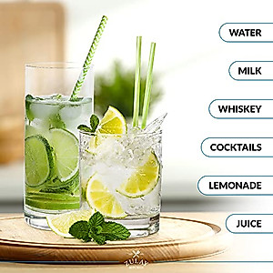 Zulay Plastic Tumblers Drinking Glasses Set of 8 Clear - 4 Each: 12oz and 16oz Acrylic Cups For Kitchen - Unbreakable, Dishwasher Safe Plastic Glasses Set