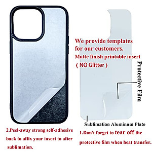 JUSTRY 5PCS Sublimation Blanks Phone Case Bulk Covers Compatible with iPhone 14 Pro Max,6.7-Inch(2022),Easy to Sublimate DIY Customized Anti-Slip Case Soft Rubber Cover 2 in 1 2D with Inserts Matte