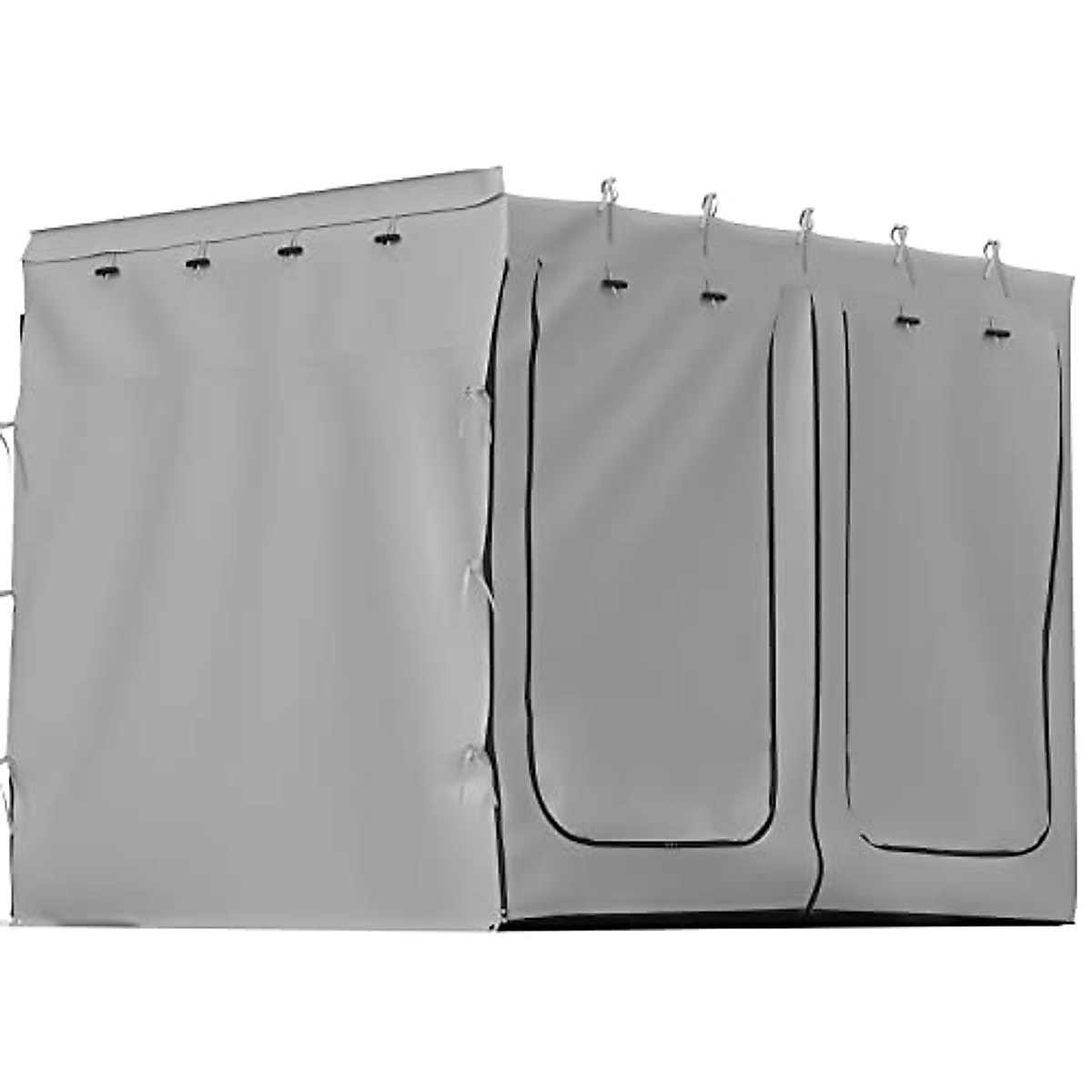 VEVOR Car Awning Room Accessory, Fit 8.2' x 8.2', 300D Oxford Car Awning Camping Tent with PVC Floor, Heavy Duty Extend Shelter for Car Awning SUV Tent Camper Van Overland Gear, Grey, Room Only