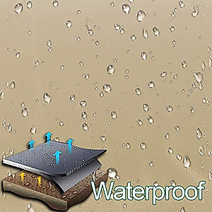 BullStar Patio Swing Chair Cover 3 Triple Seater Outdoor Hammock Cover Waterproof Windproof Furniture Protector 87 Inch LX67 Inch HX50 Inch W,Beige