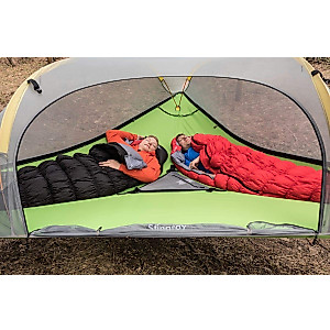 Klymit KSB Lightweight Mummy Sleeping Bag, 20°F Cold Weather Sleeping Bag for Camping, Hiking, and Backpacking, Black, Large