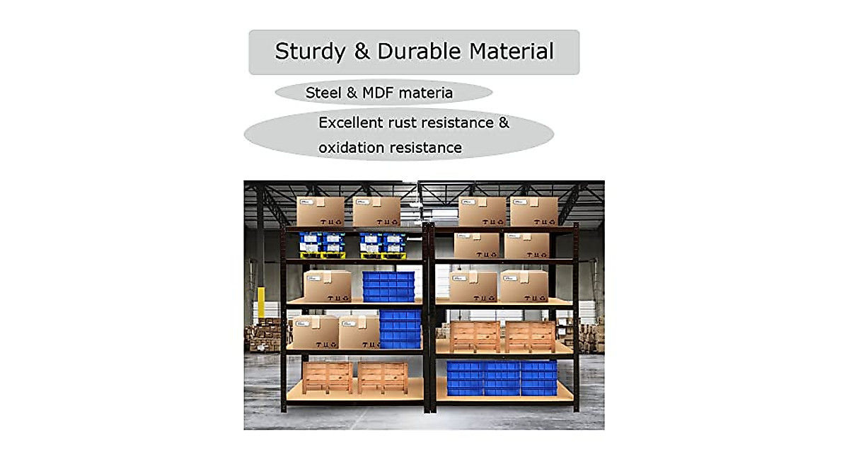 Durable 5 Tier Metal Shelving Unit for Versatile Storage