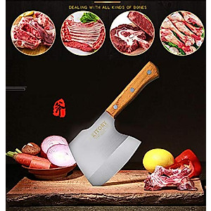 Kitory Super Heavy Duty Meat Cleaver 6" K5 + Viking Knife Butcher Boning Knife, Full Tang Multipurpose Man Sharp Kitchen Chef Knife HB02