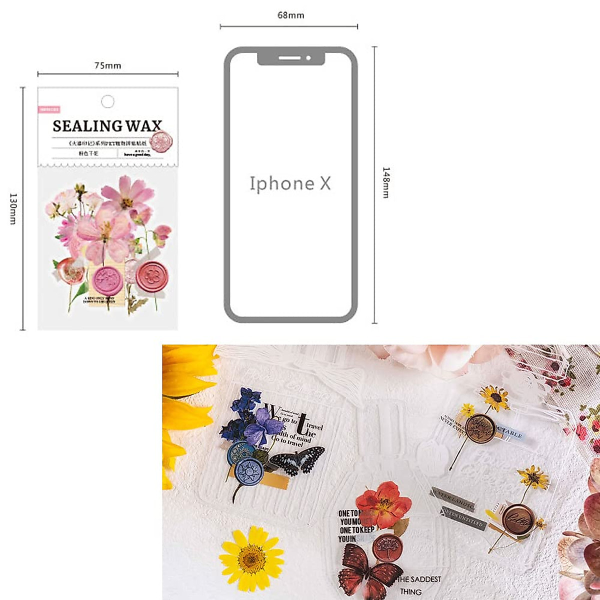 120 Pcs Wax Seal Stickers Floral Envelope Seal Stickers for Thanksgiving Wedding Party Invitation Cards Gift Packing Decor (Style1)