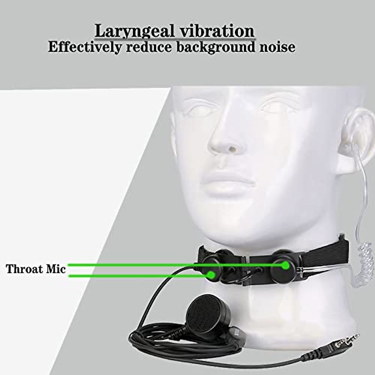 Retevis Adjustable Throat Mic Walkie Talkies Earpiece with Mic 2 Pin, Compatible RT22 RT21 H-777 RT68 RT22S H-777S Baofeng UV-5R pxton Walkie Talkie, Acoustic Tube Two Way Radio Headset (1 Pack)