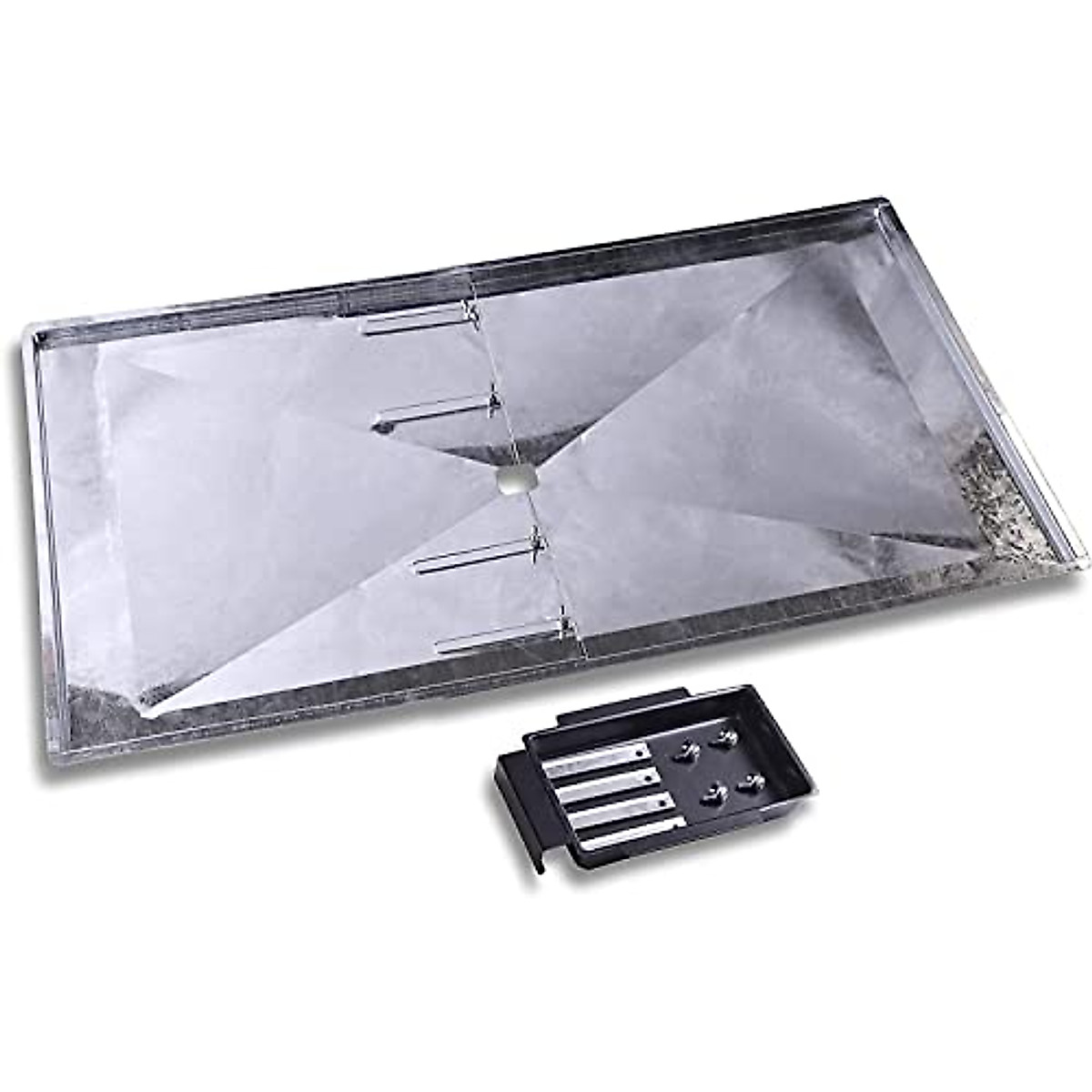 Quickflame Replacement Grease Tray Set for 2-3 Burner BBQ Grill Models (Small to Mid-Size Grills) from Nexgrill, Dyna Glo, Weber, Kenmore, BHG and Others (16 to 18 inches Wide) (GT18)