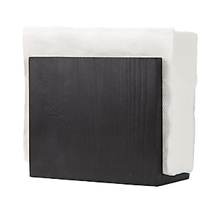 Rustic Wooden Paper Napkin Holder Farmhouse Napkin Storage Dispenser For Tables Kitchen Office Accessories for Restaurants, Dining Home Decor, Nature Vintage Home Gift Bar Decor (Black）