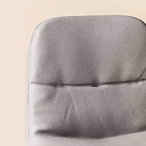 NaKeah Home Office Chair Swivel Armless Desk Chair Faux Leather Upholstered Office Computer Chair Modern Swivel Rocking Desk Chairs,Silver,F