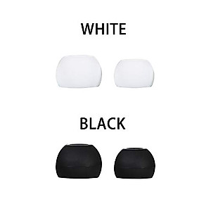 16 Pieces Silicon Replacement Eartips Earbuds Eargels for Powerbeats 1, Powerbeats 2, Powerbeats 3 Wireless Stereo Earphones, 4 Pairs Black & 4 Pairs White (Black & White)