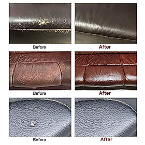 12 Colors Leather Repair Kit - for Furniture Car Seats Couches Sofa Shoes Boat, Leather Dye Restore Scratches Tears Holes, Purses Jacket Leather Paint, Vinyl Repair Kit Bonded Leather Genuine Italian…