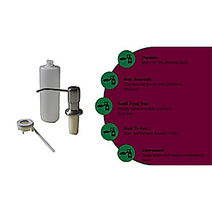 Soap Dispenser for Kitchen Sink, Built in, Stainless Steel, Pump Set for Dish Soap or Lotion, Refill from The Top (Silver)