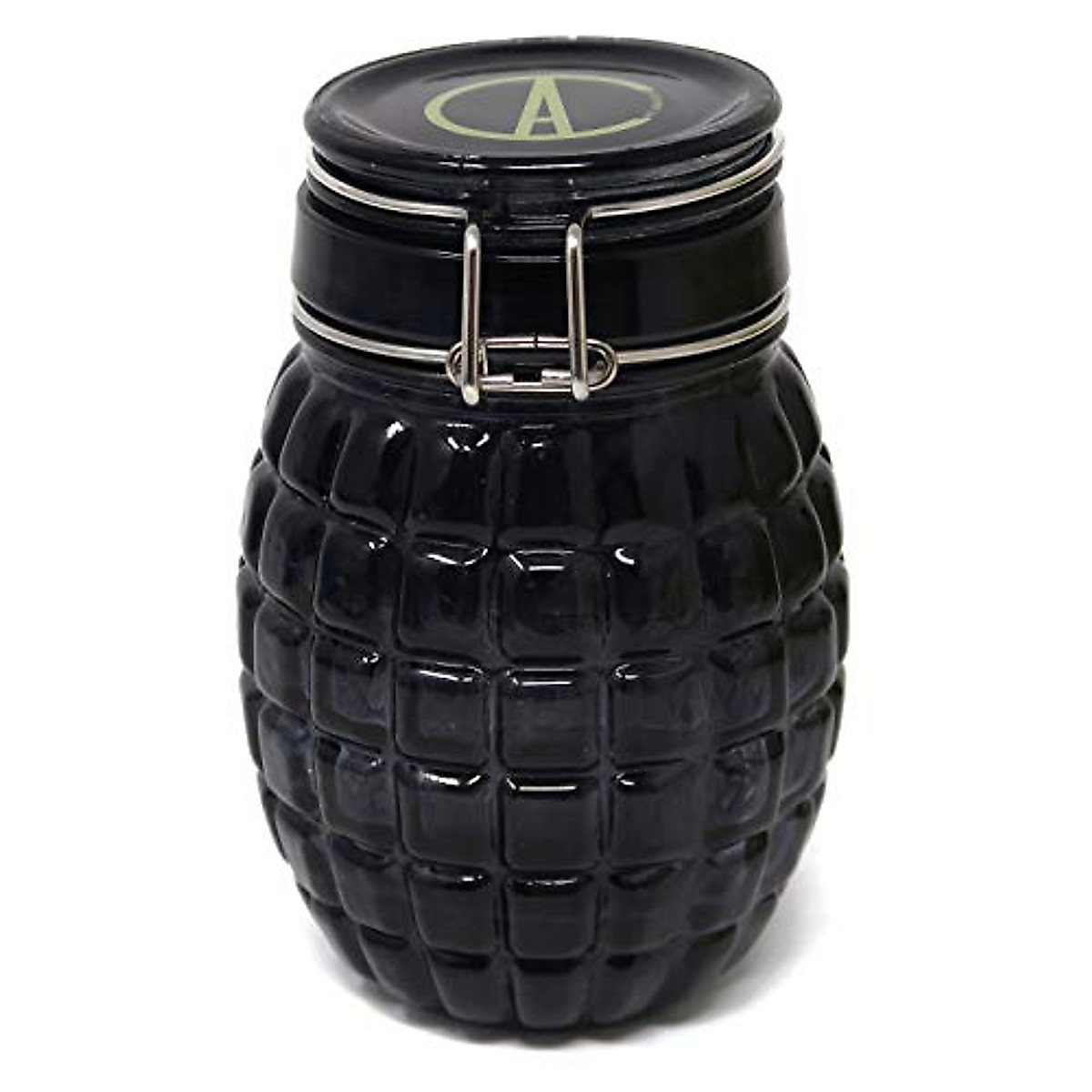 Grenade Shaped Colored Glass Airtight Container (250mL, Black)