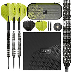 Target Darts 975 03 21G 97.5% Tungsten Swiss Point Steel Tip Darts Set, Black and Green, 23g (190071)