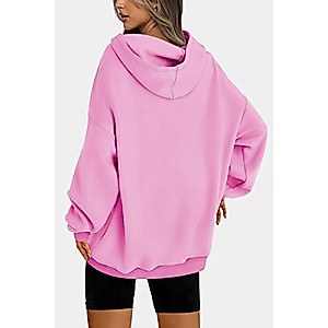 EFAN Preppy Clothes Hoodies for Women Teen Girls Oversized Sweatshirts Fall Fashion Outfits 2023 Clothes Soft Cute Tops Sweaters Pink