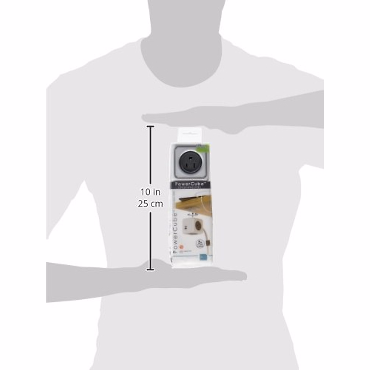 Power Strip, Allocacoc PowerCube |Extended|, 4 Outlets 2 USB Ports, 5 feet Cable, Surge Protection, Mounting Dock, Compact for Travel, Home and Office, Space Saving, ETL Certified