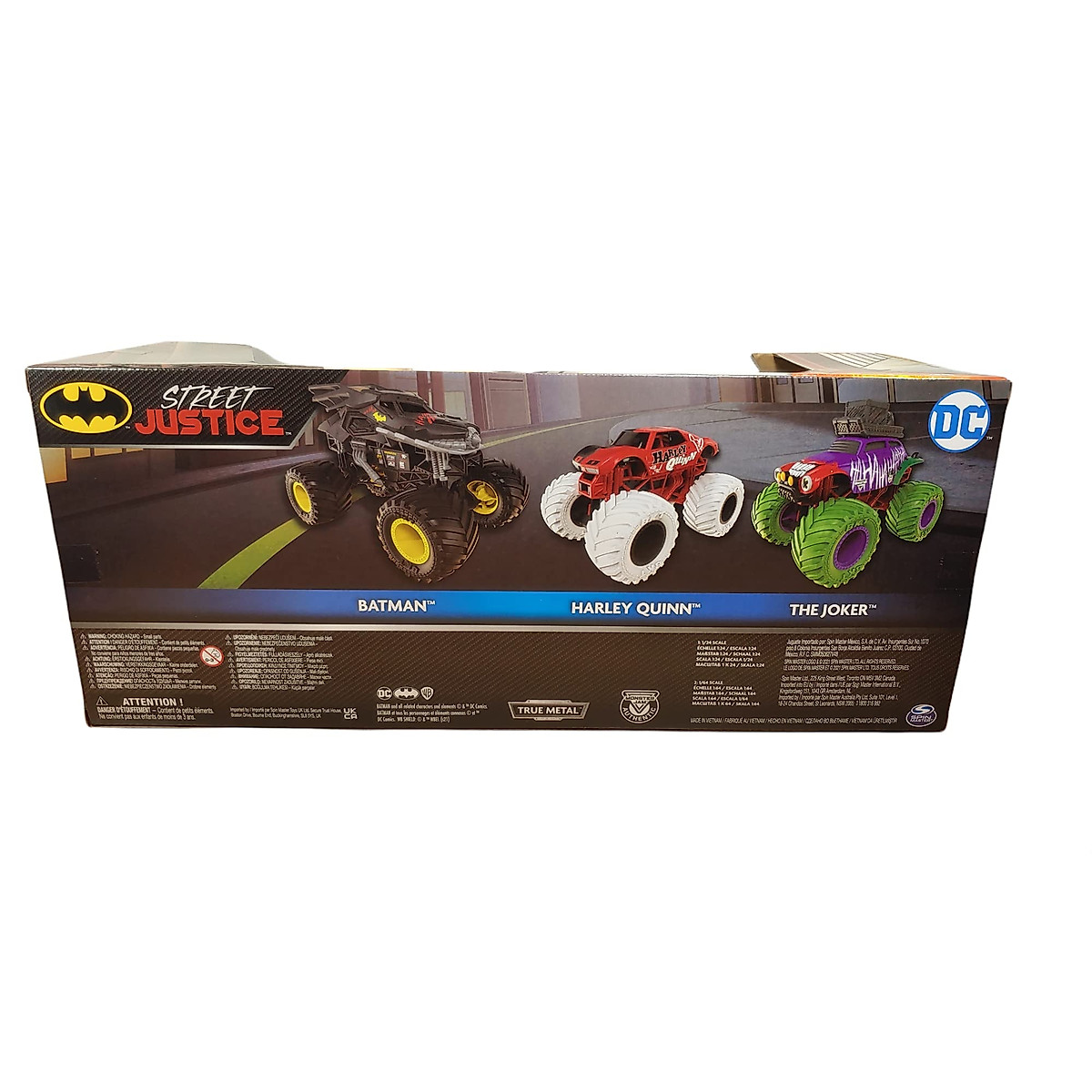 DieCast Monster-Jam Street Justice, 3 Pack (Batman, Harley Quinn, Joker) Target Exclusive!, 6056540