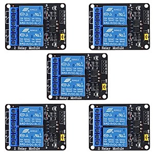 DWEII 10 PCS 2 Channel DC 5V Relay Module with Optocoupler Low Level Trigger Expansion Board Compatible with Arduino R3 MEGA 2560 1280 DSP ARM PIC AVR STM32 Raspberry Pi