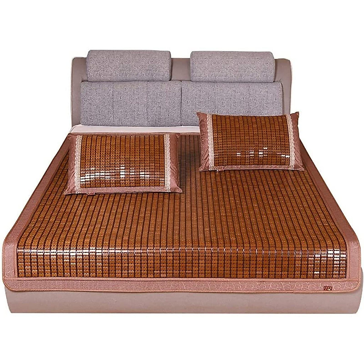 TBQATNTS Summer Sleeping Mat Foldable Summer Bed Mat Cool Sleeping Mattress Cooling Bed for Home School Dormitory,Brown,150 * 195cm