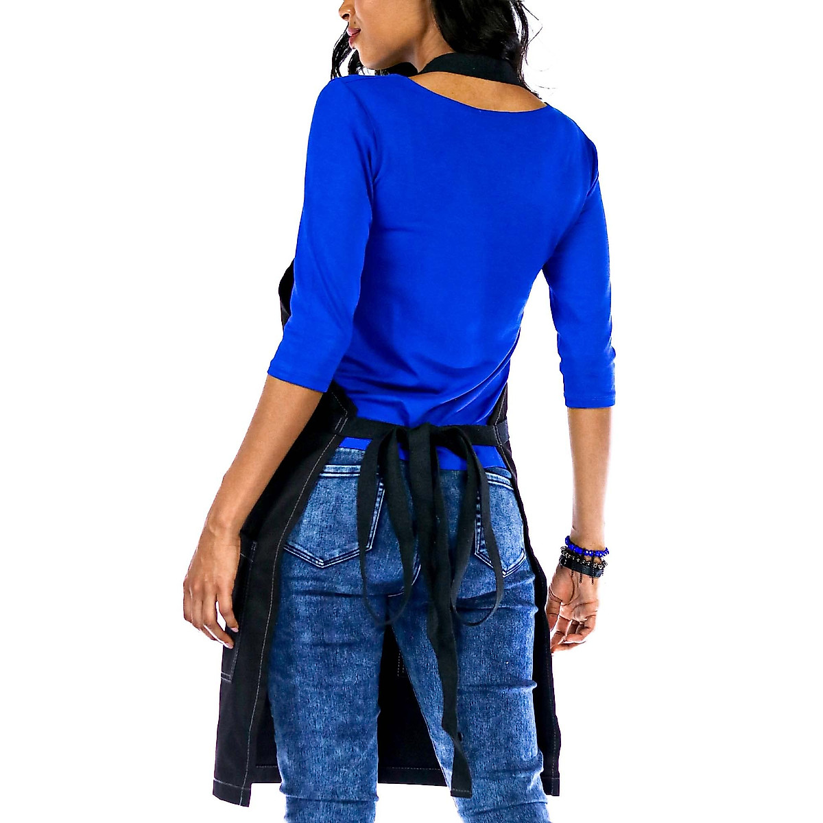 Under NY Sky Chef Apron – Professional Black Twill – Cotton Straps - Smart Pockets - Adjustable for Men and Women – Pro Chef, Cook, Kitchen, Baker, Barista, Bartender, Server Aprons