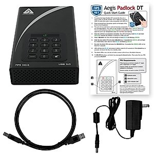 Apricorn 6TB Aegis Desktop Padlock FIPS 140-2 Validated 256-Bit Encrypted Hard Drive (ADT-3PL256F-6000)