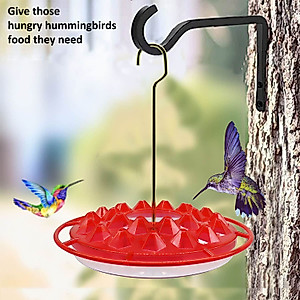 Hummingbird Feeders for Outdoors Hanging (2 Pack), 25 Feeding Ports, 10 oz, Leak-Proof Plastic Saucer Hummingbird Feeders, Easy to Assemble, Refill & Clean, with Cleaning Brushes