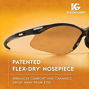 KleenGuard™ V30 Nemesis™ Safety Glasses (25676), Clear Lenses, Black Frame, Unisex for Men and Women (Qty 12)