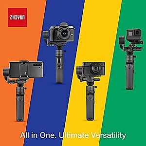 ZHIYUN Crane M2 3-Axis Gimbal Stabilizer for Light Mirrorless Camera,Action Camera,Smartphone,for Sony A6000,A6300,A6500,RX100M,GX85,Gopro Hero 5/6/7,iPhone Xs XR,WiFi/Bluetooth Control,720g Payload