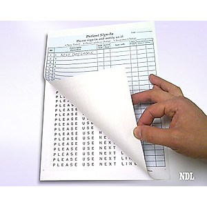 NCR Carbonless 3 Part Patient Sign in Forms, HIPAA Approved and Compliant for Confidentiality in All Medical Offices. (Blue)